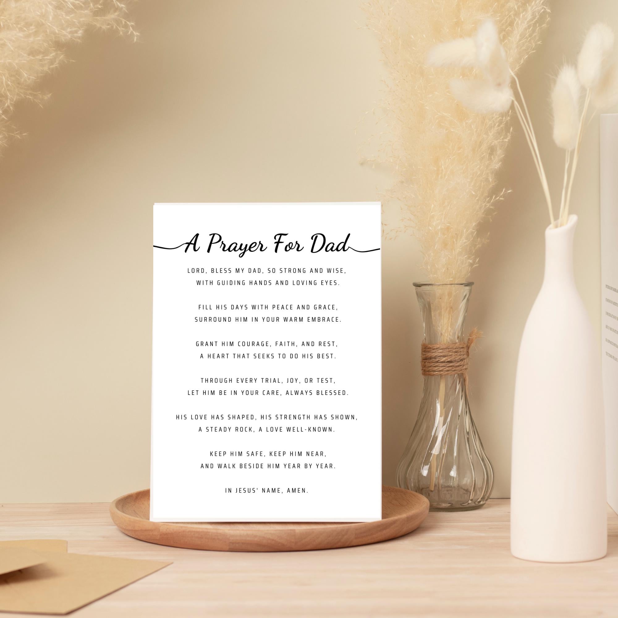 Prayer for Dad Wall Art Printable Christian Father Gift Dad's Blessing ...