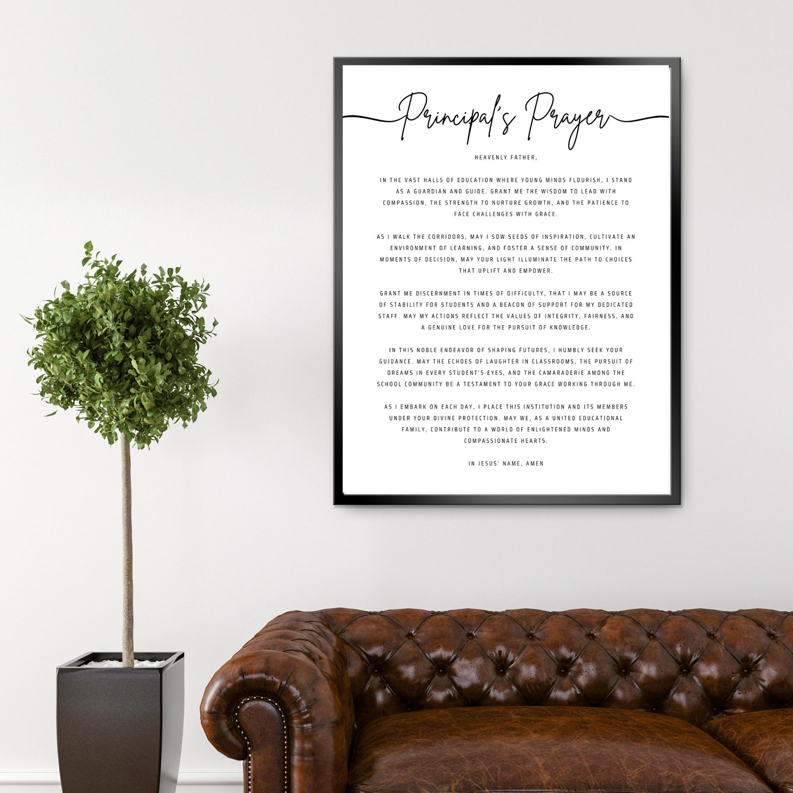 Principal Prayer Wall Art Printable Christian Principal Office Decor ...