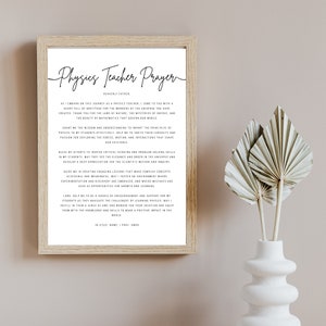 Physics Teacher Prayer Wall Art Christian Physics Teacher Gift School ...