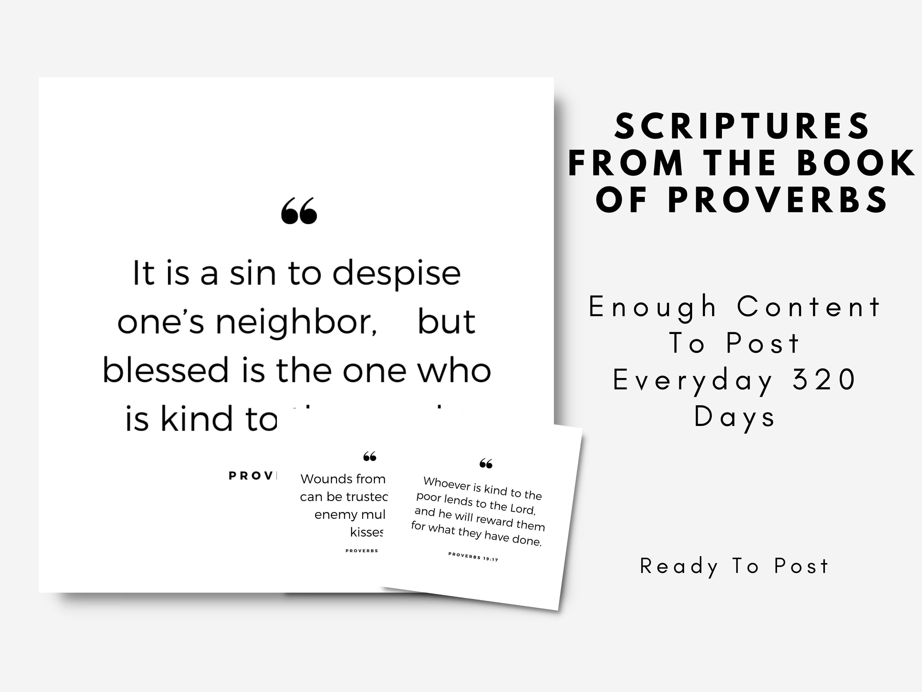 Bible Scriptures From the Book of Proverbs on a White Background Plain ...