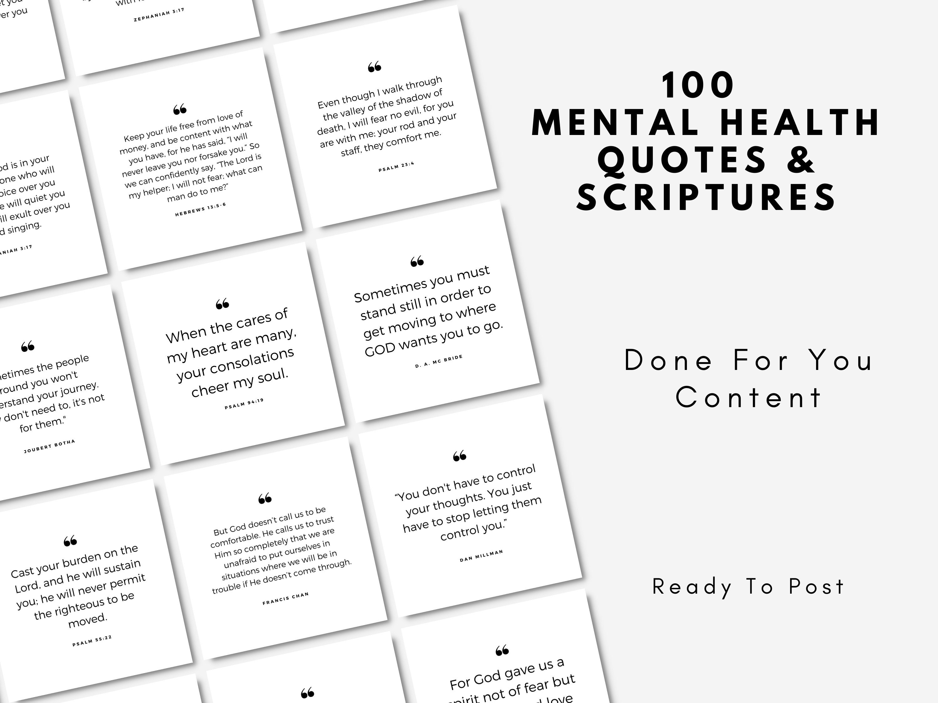 100 Mental Health Christian Quotes and Scriptures, White Bible Verses ...