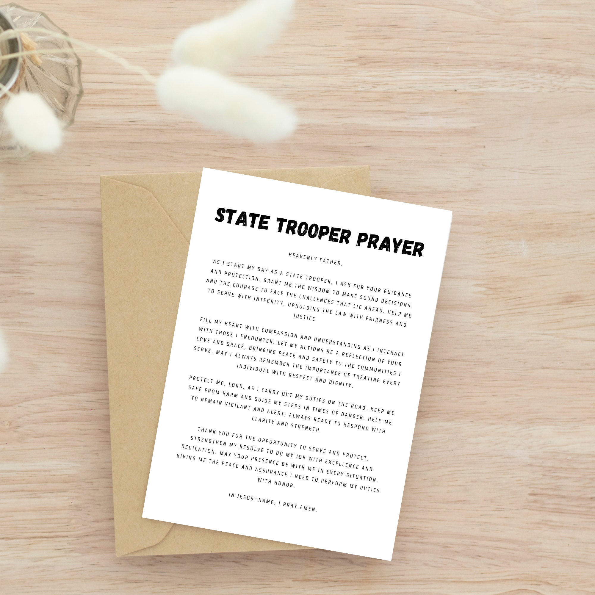 State Trooper Prayer Poster - Policeman Gift, Police Officer Gift ...
