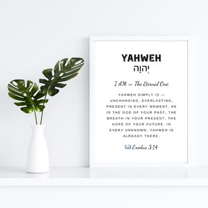 Yahweh Printable Wall Art Christian I AM Name of God Decor Digital ...
