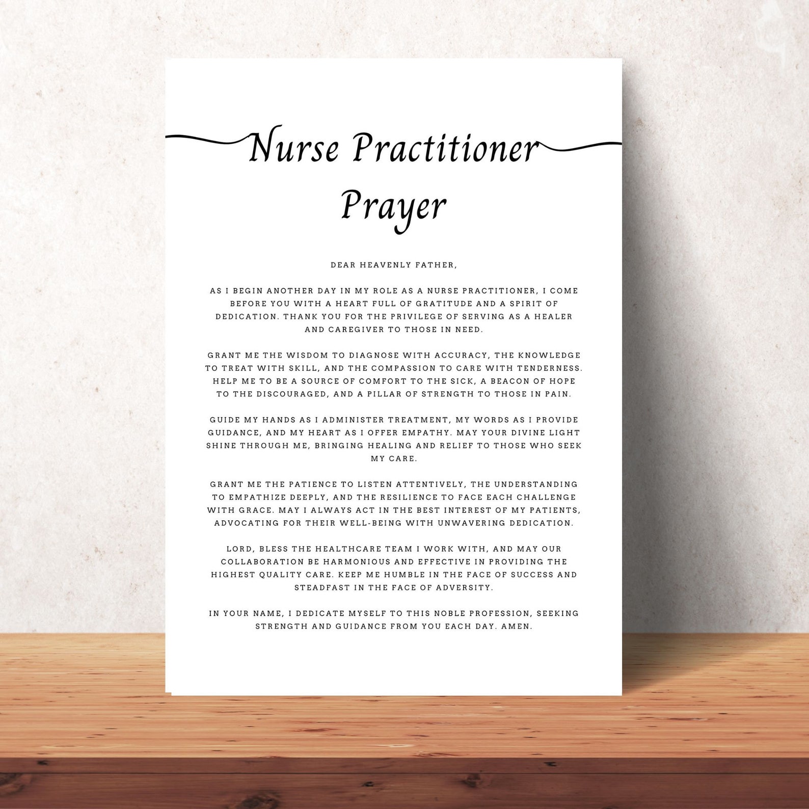 Nurse Practitioner Gift Printable NP Prayer Wall Art Christian Nurse ...
