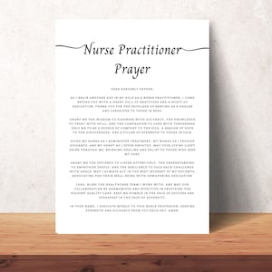 Nurse Practitioner Prayer Wall Art Printable - Christian Poster - Home ...