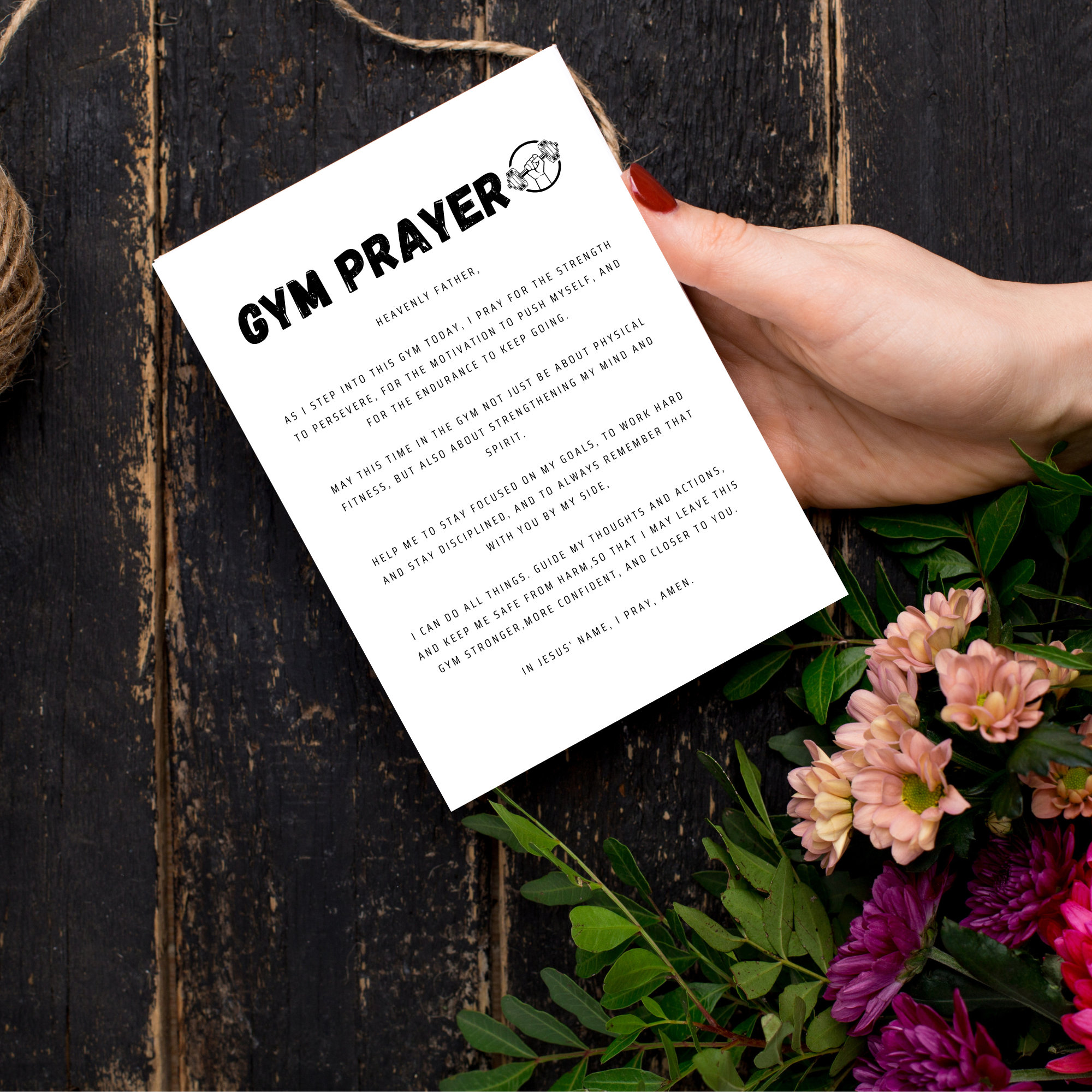 Gym Studio Prayer Wall Art Printable Christian Home or Office Decor ...