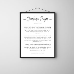 Cheerleader Prayer Printable Wall Art Cheerleading Studio Decor ...