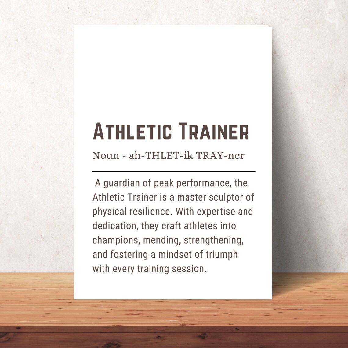 Athletic Trainer Definition Printable Poster Christian Trainer Office ...