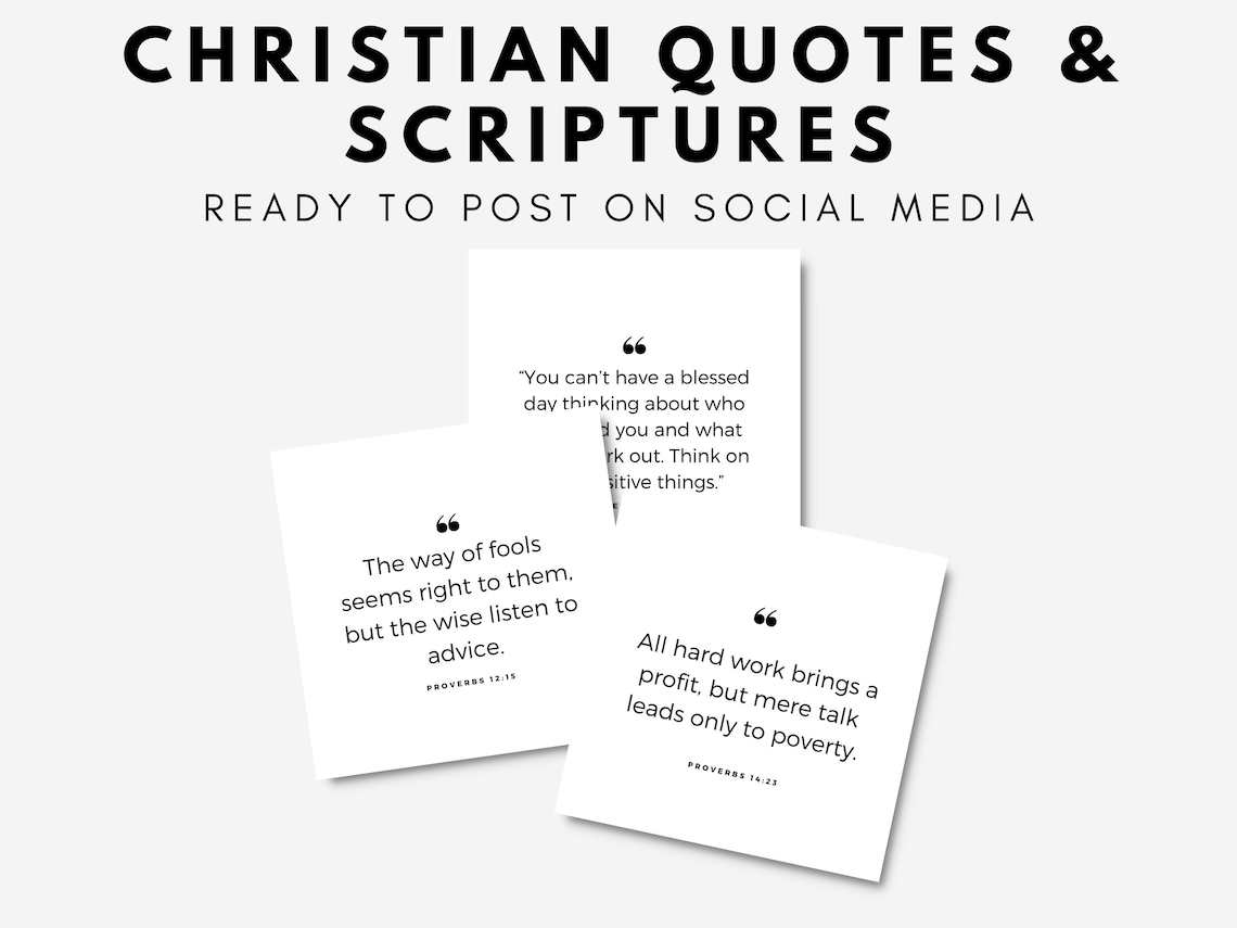 300 Christian Quotes and Scriptures for Social Media, White Bible ...
