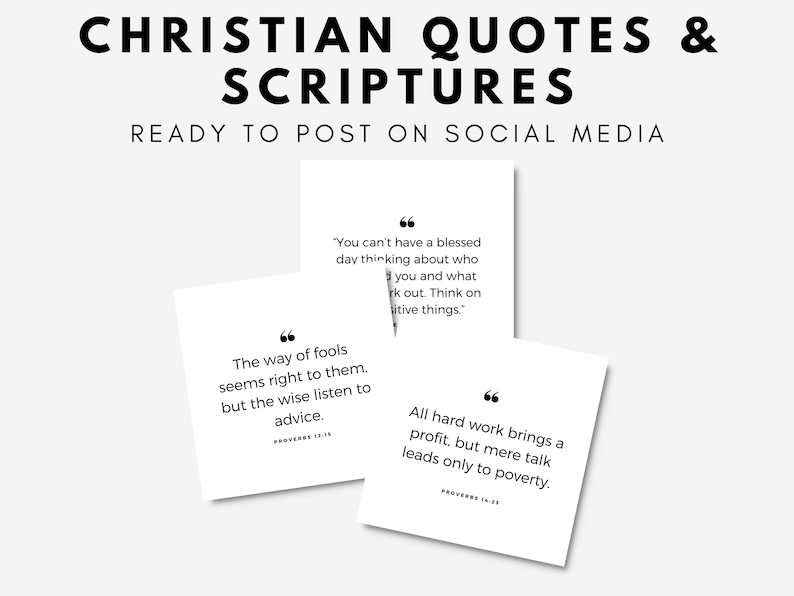 Christian Quotes and Scriptures for Church Social Media Content Minimal ...