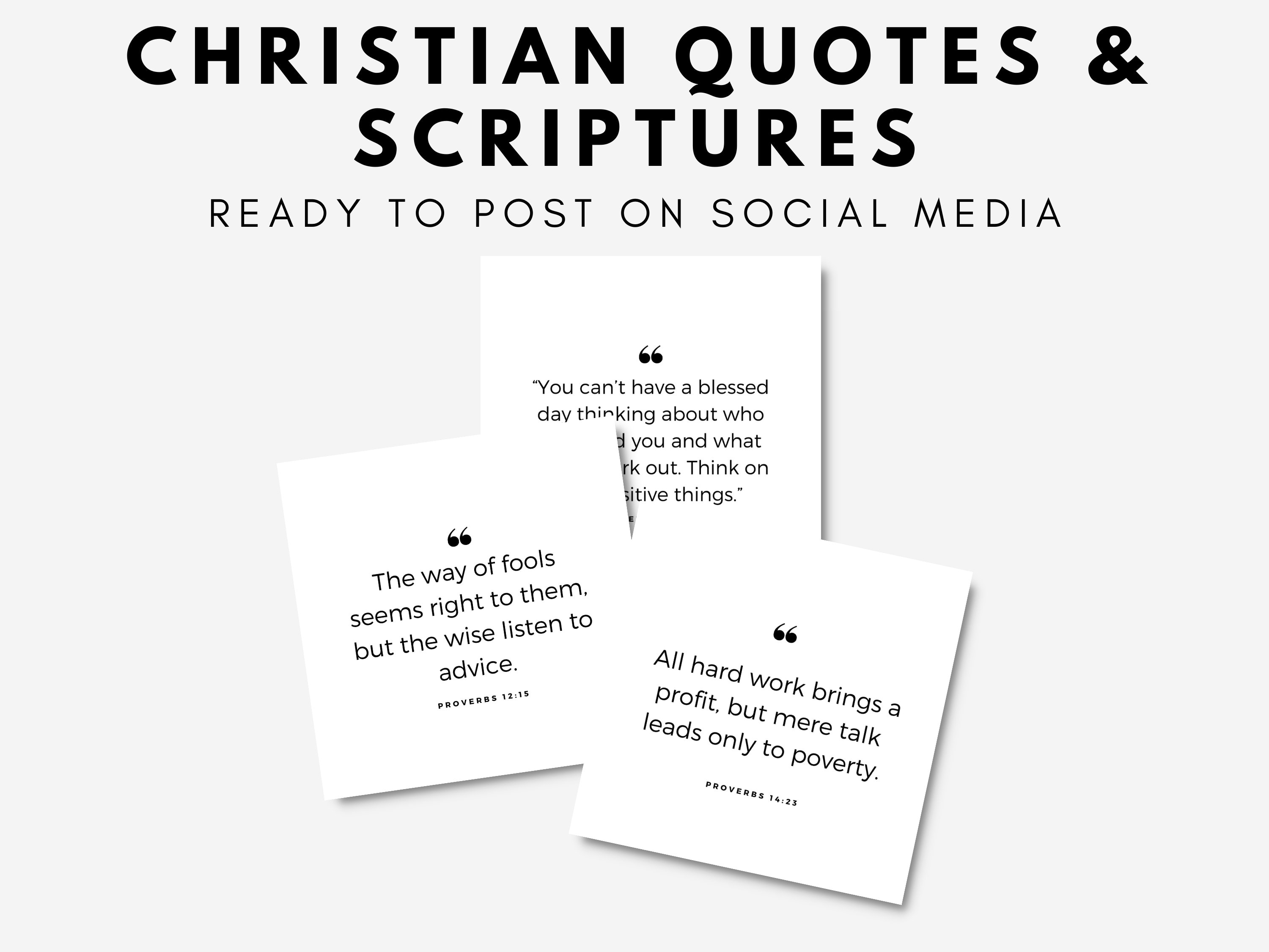 300 Christian Quotes and Scriptures for Social Media, White Bible ...