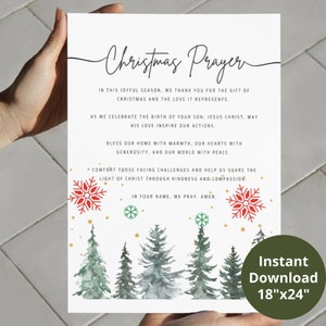 Christmas Prayer Wall Art Printable - Christian Poster Decor - Home ...