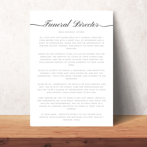 Funeral Director Wall Art - Etsy