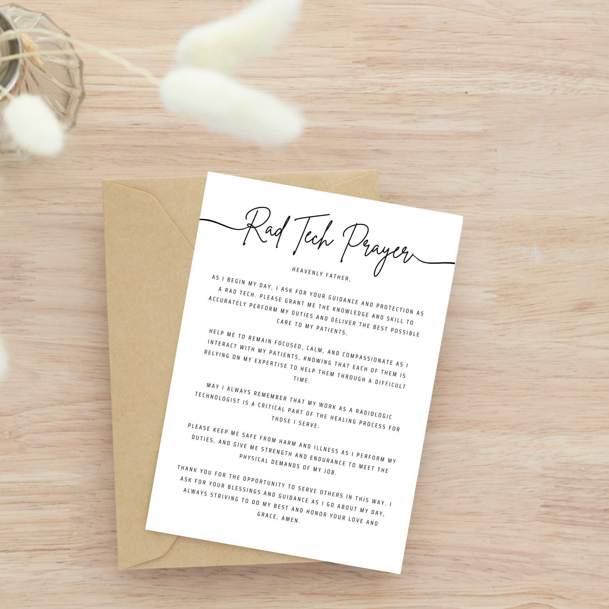 Rad Tech Prayer Wall Art Printable Christian Rad Tech Office Decor ...