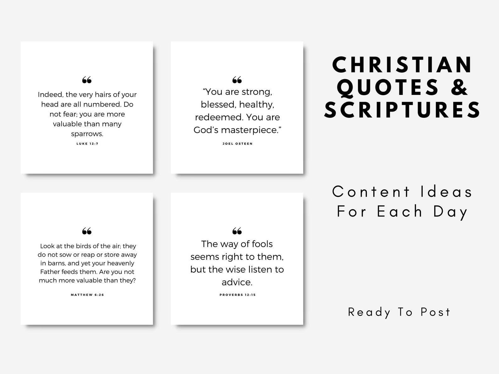 300 Christian Quotes and Scriptures for Social Media, White Bible ...