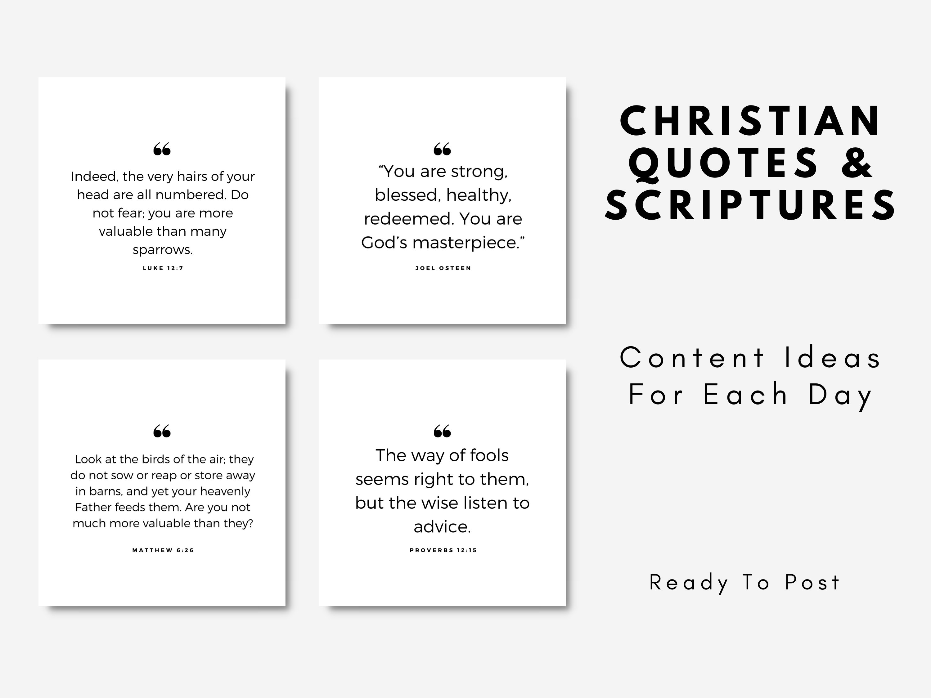 300 Christian Quotes and Scriptures for Social Media, White Bible ...