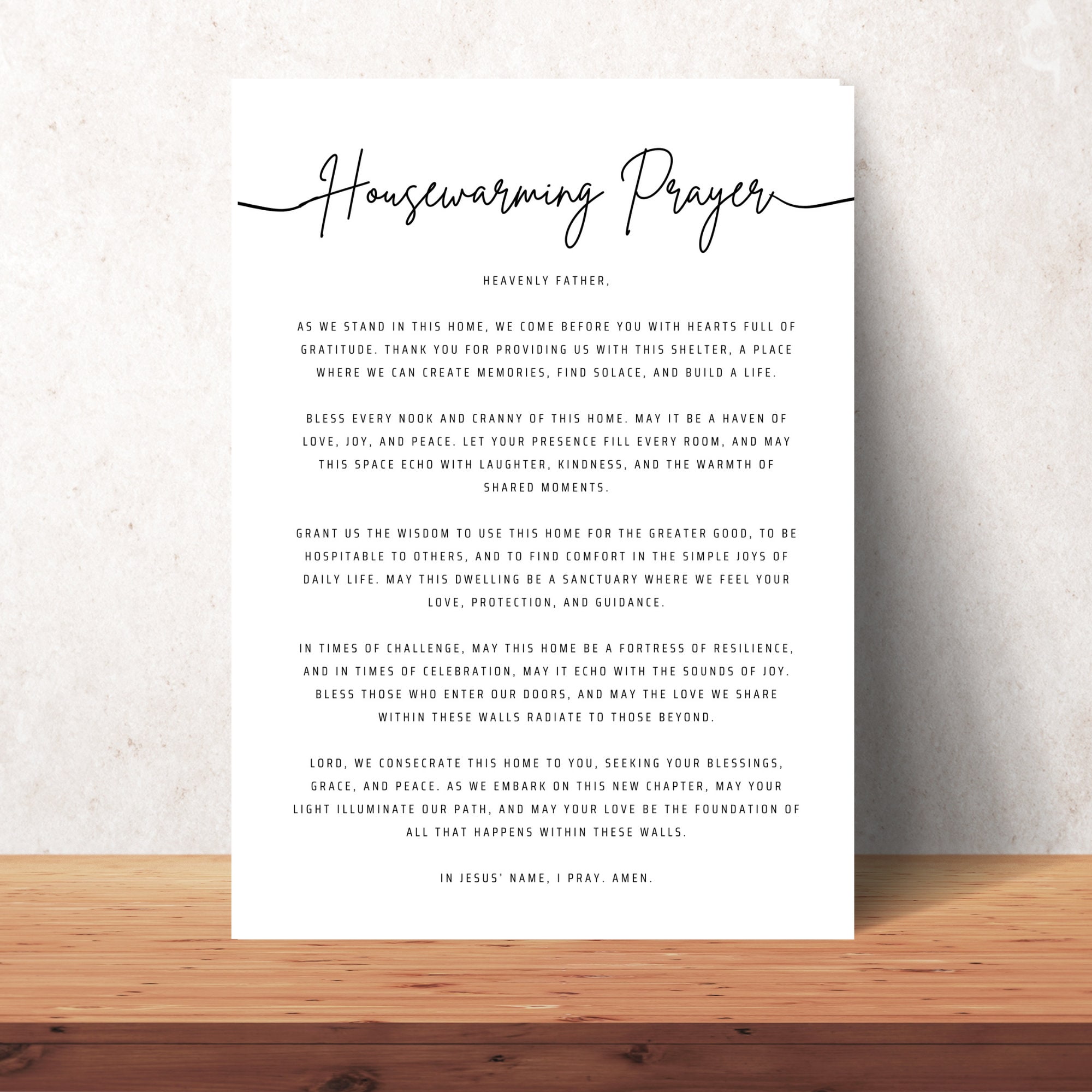 Housewarming Prayer Printable Wall Art Christian Home Decor Print ...