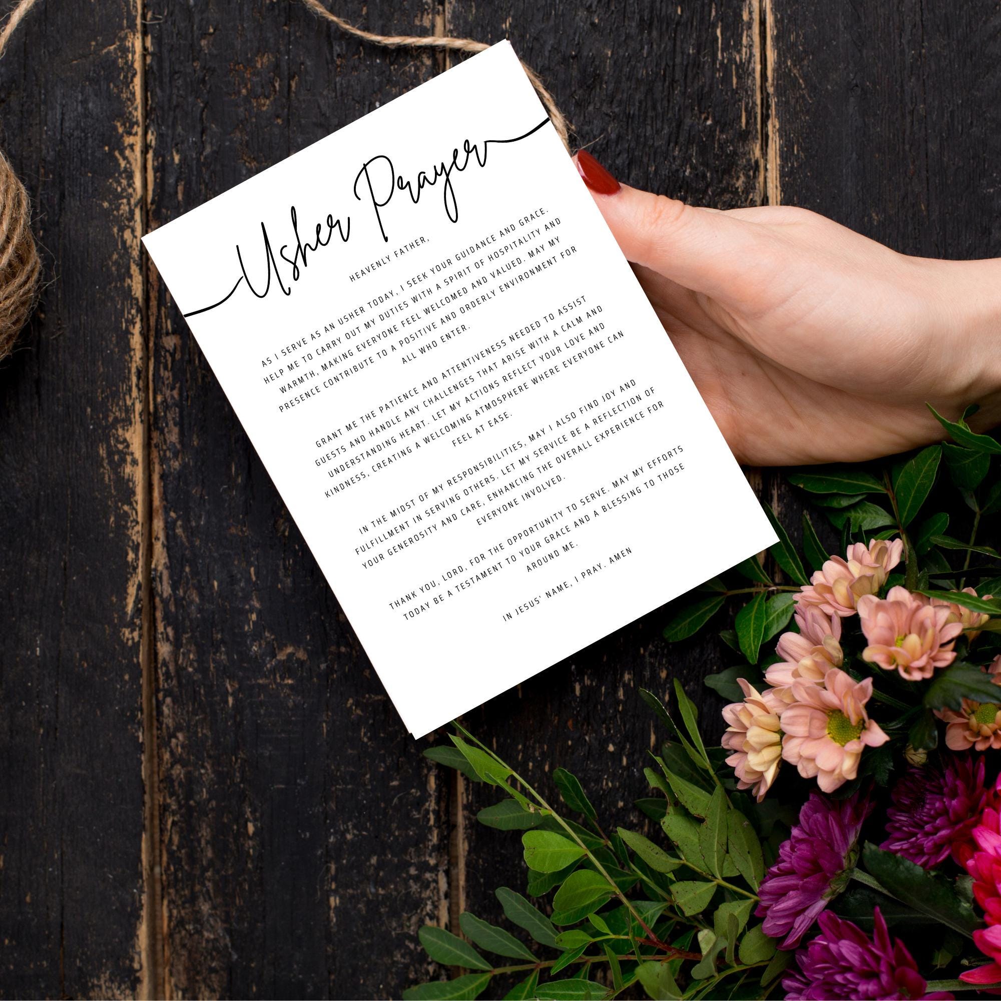 Usher Prayer Wall Art Printable Christian Poster Decor Home or Church ...