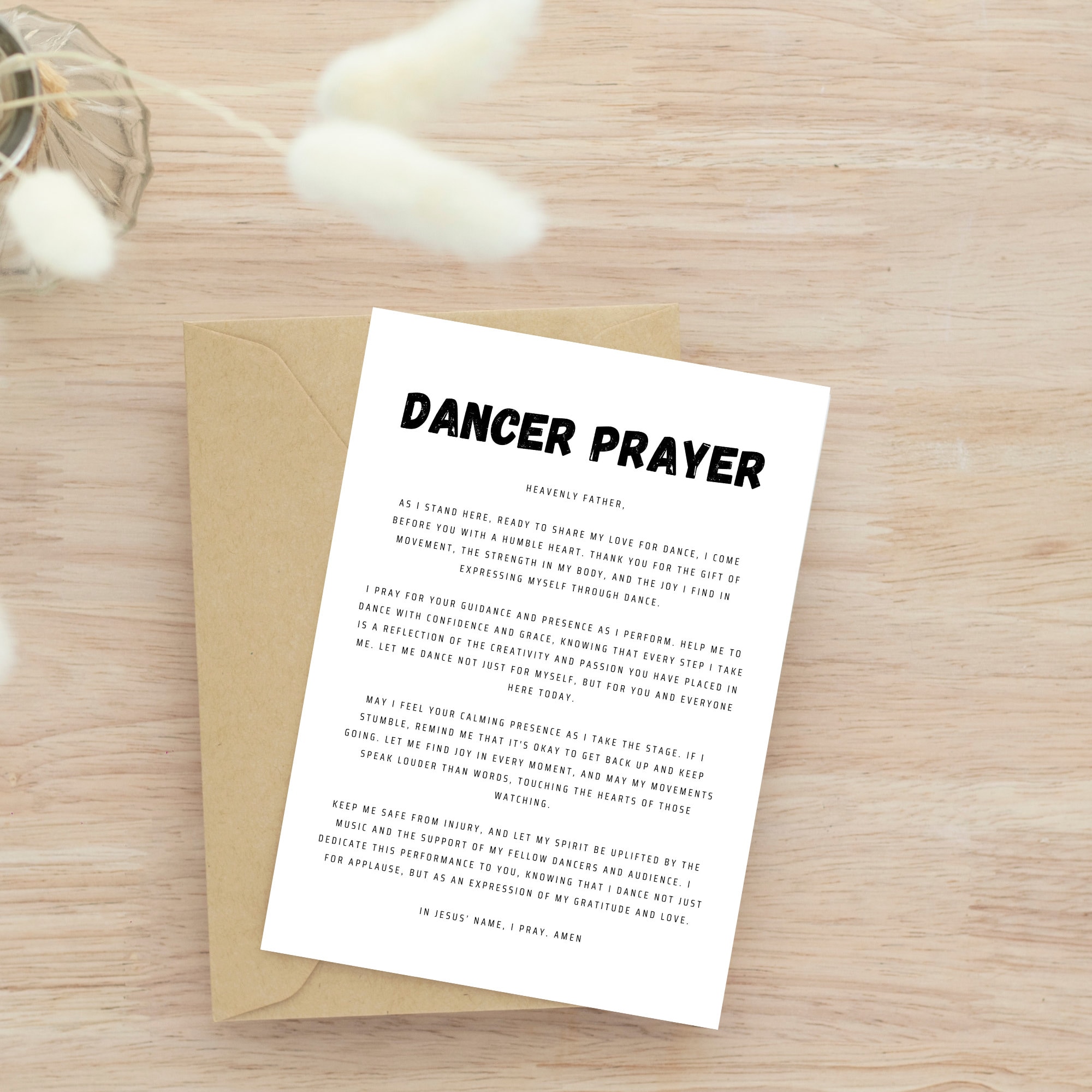 Dancer Prayer Printable Wall Art Prints Studio Decor Christian Poster ...