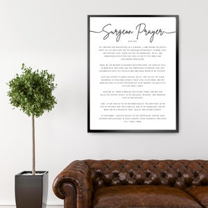 Surgeon Printable Prayer Wall Art Christian Doctors Office Decor ...