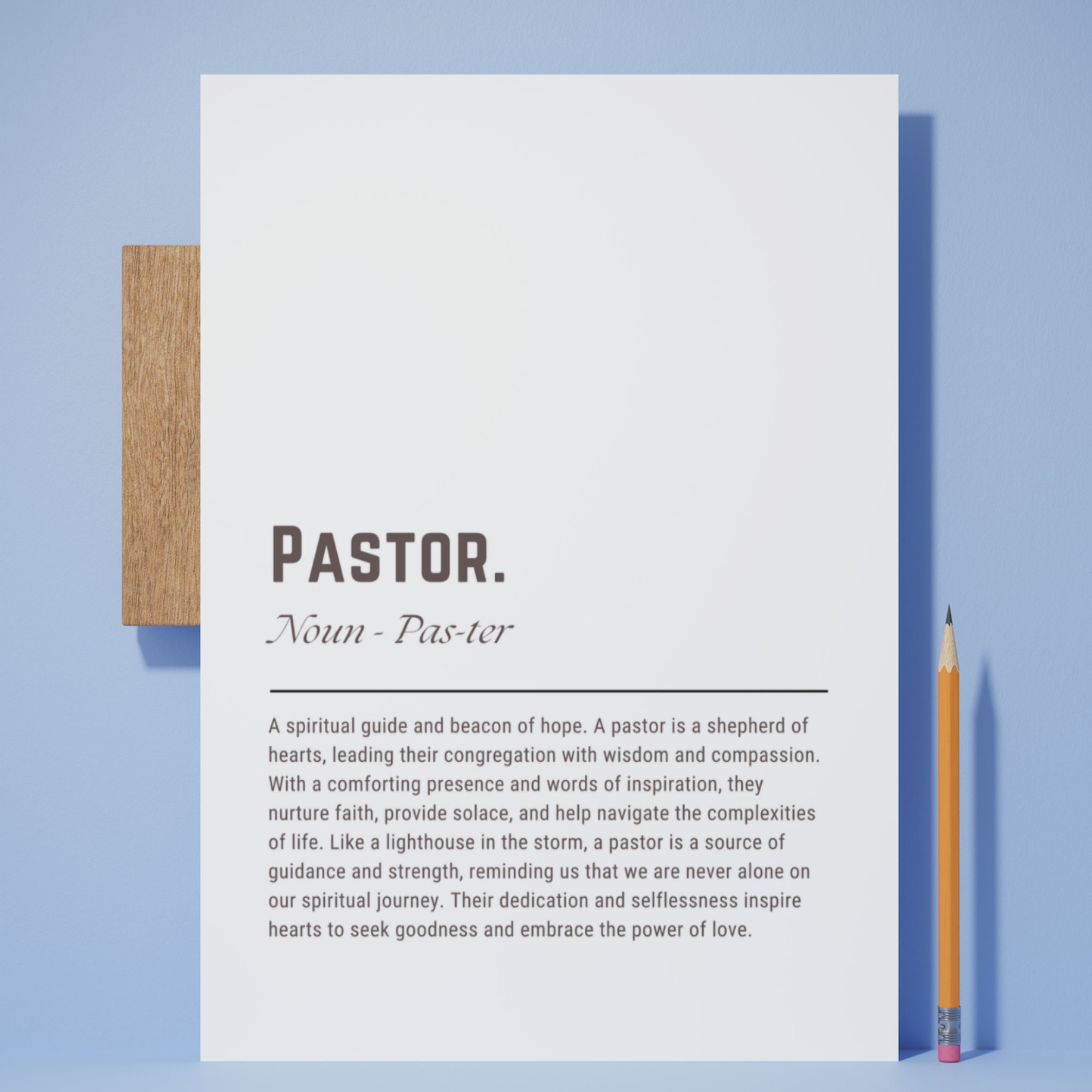 Pastor Definition Print - Black & White Minimal Wall Art - Best Pastors ...
