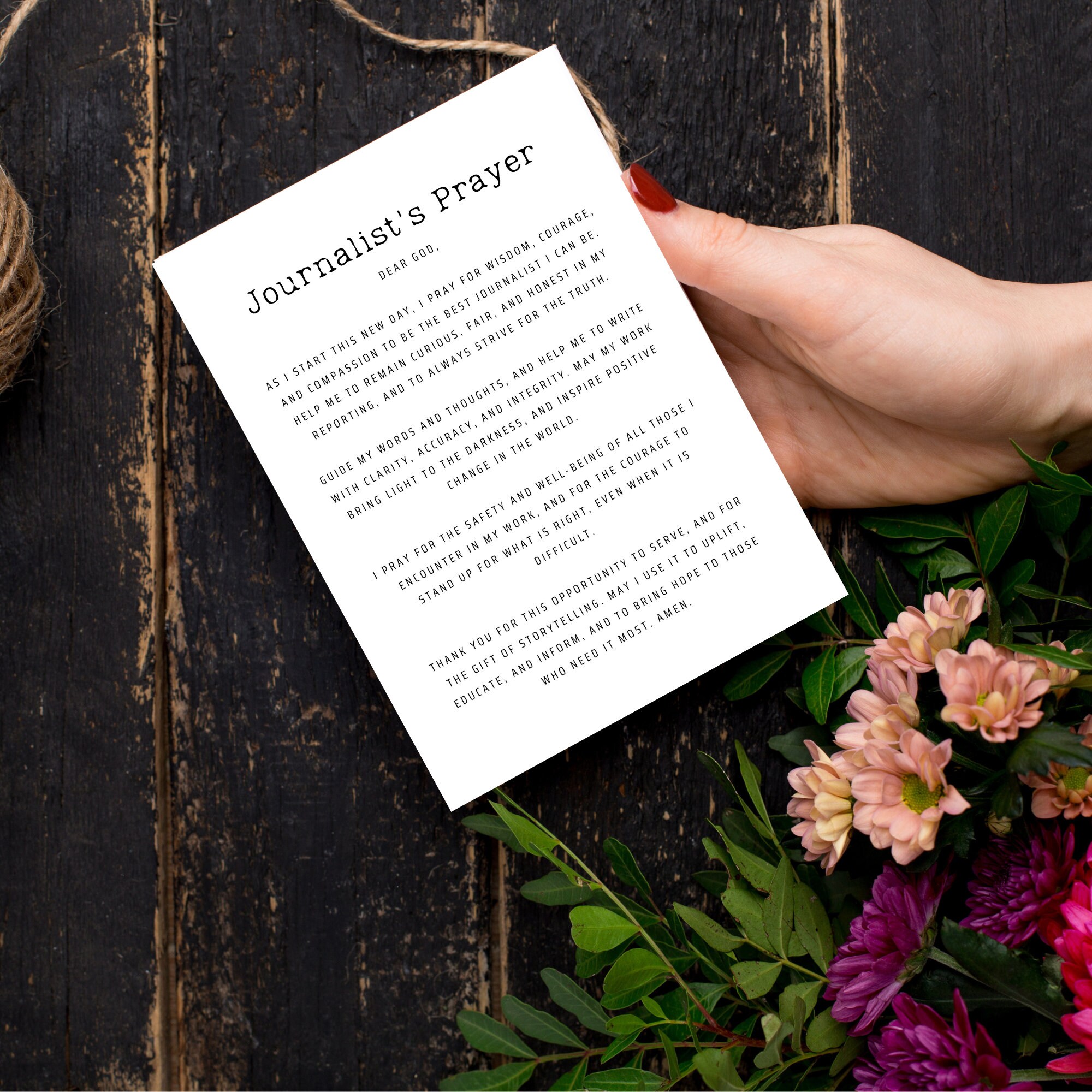 Journalist Prayer Wall Art Printable Christian Journalist Office Decor ...