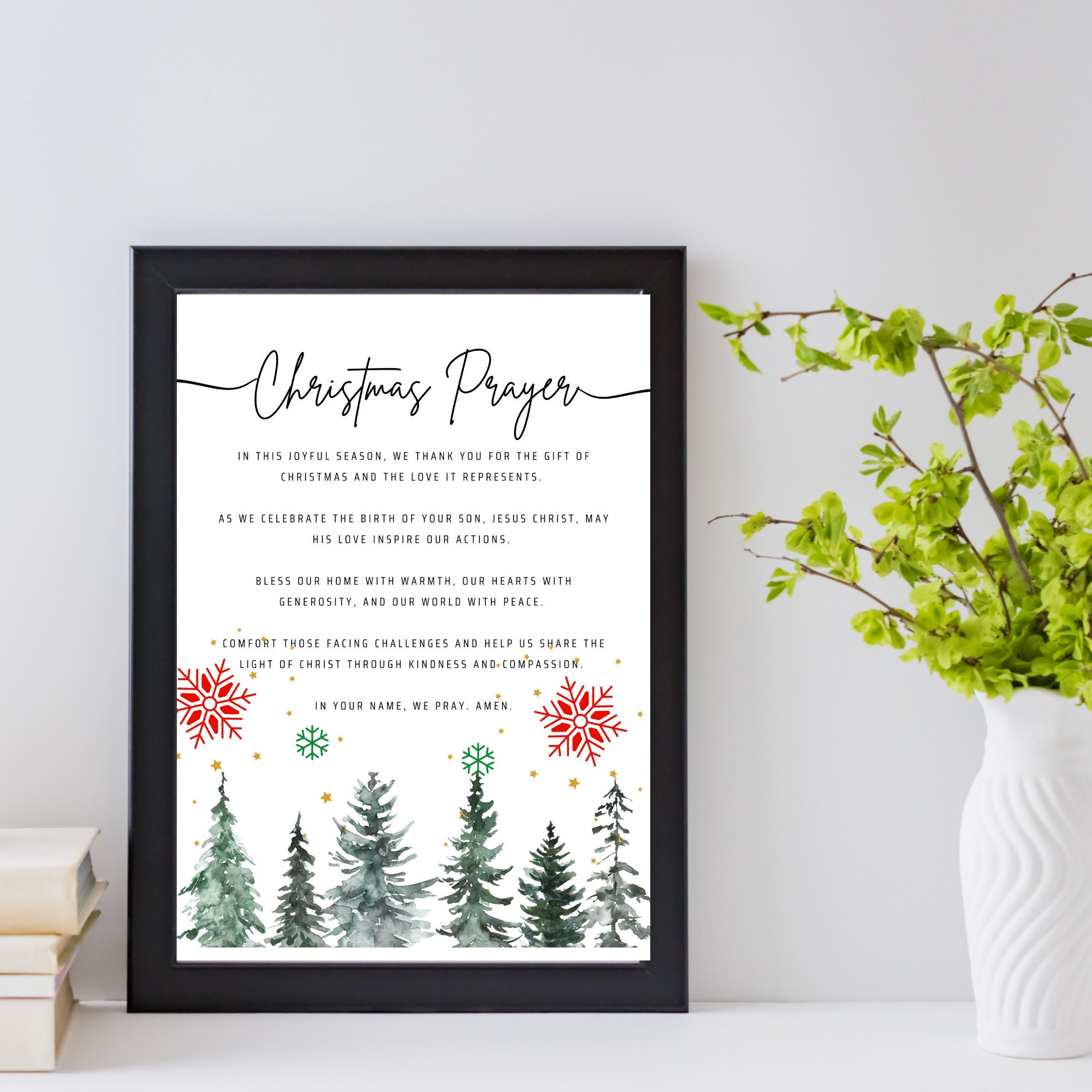 Christmas Prayer Wall Art Printable Christian Poster Decor Home Gift ...