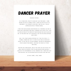 Dancer Prayer Printable Wall Art Prints Studio Decor Christian Poster ...