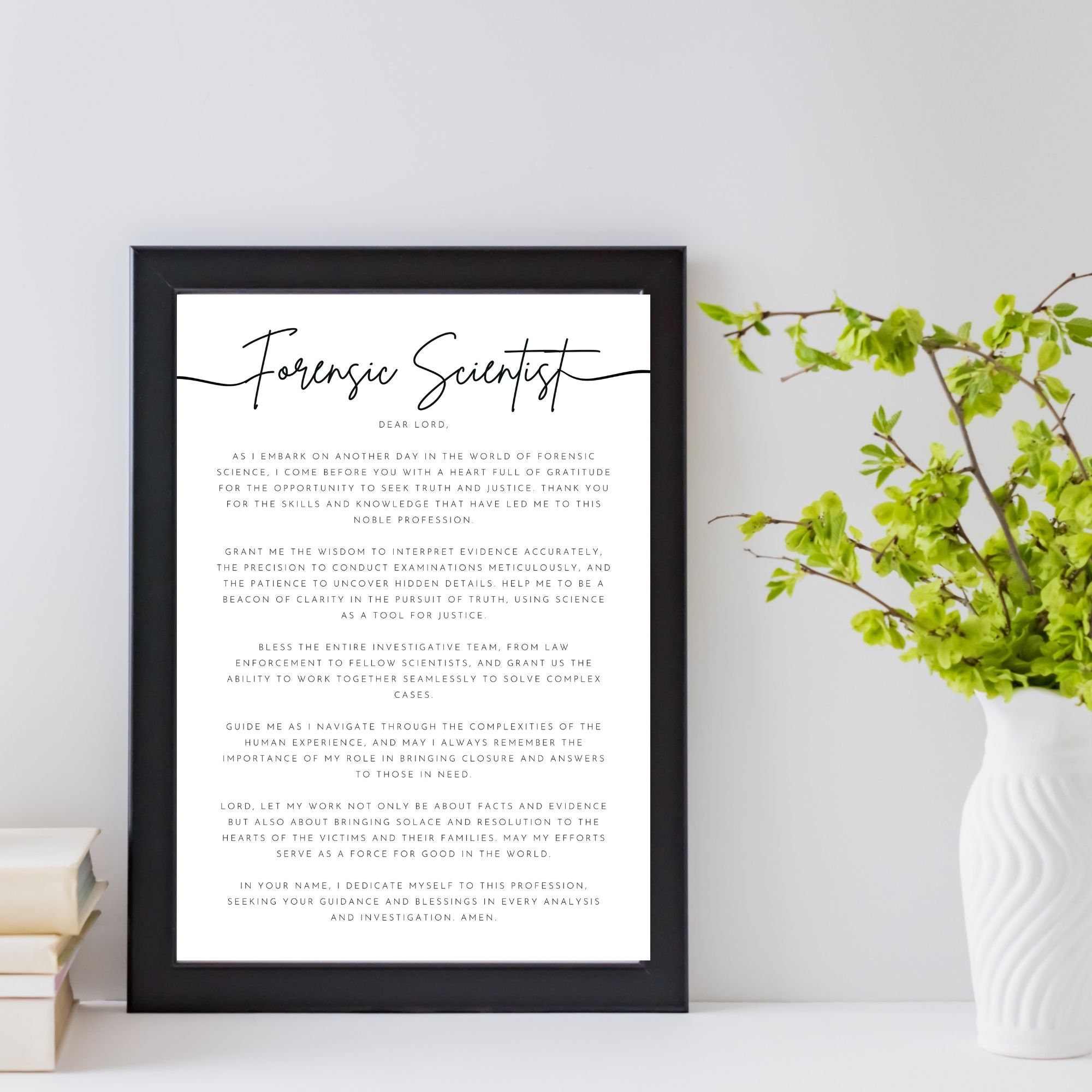 Forensic Scientist Prayer Home or Office Wall Art Printable Christian ...