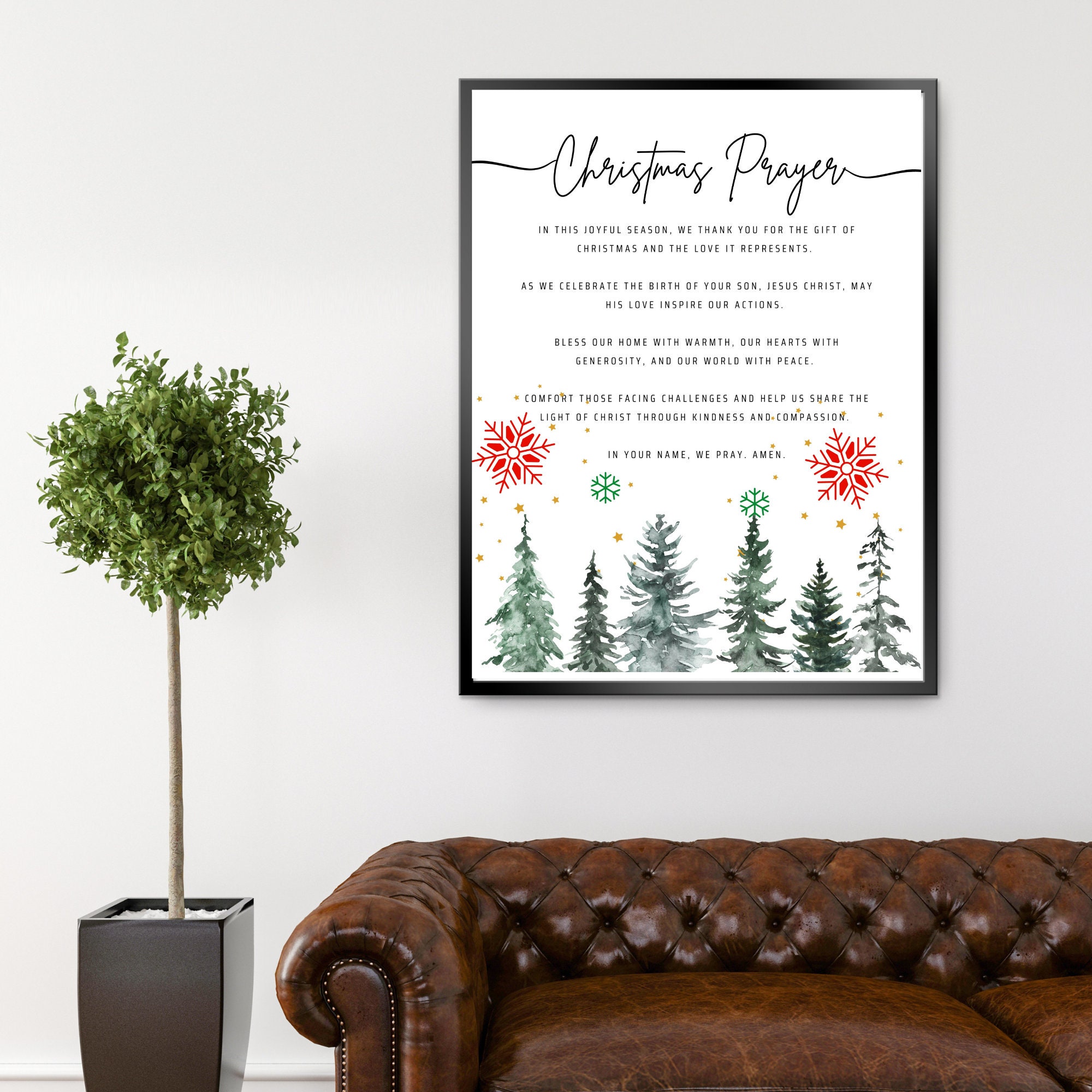 Christmas Prayer Wall Art Printable Christian Poster Decor Christmas ...