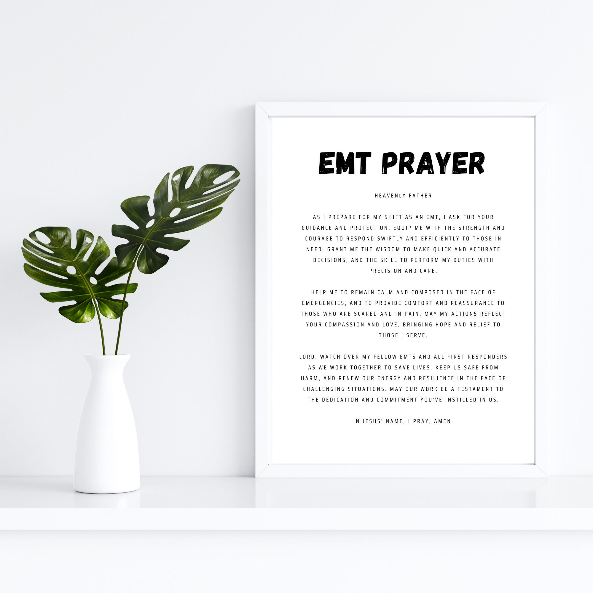 EMT Prayer Wall Art Prints Printable Christian Office Decor Digital ...