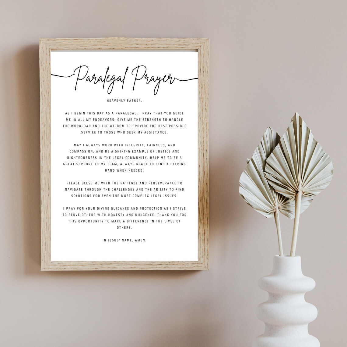 Wall Art Printable Prayer Paralegal Office Decor Christian Digital ...