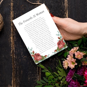Proverbs 31 Woman Poem Printable Christian Wall Art Gift for Mom Faith ...