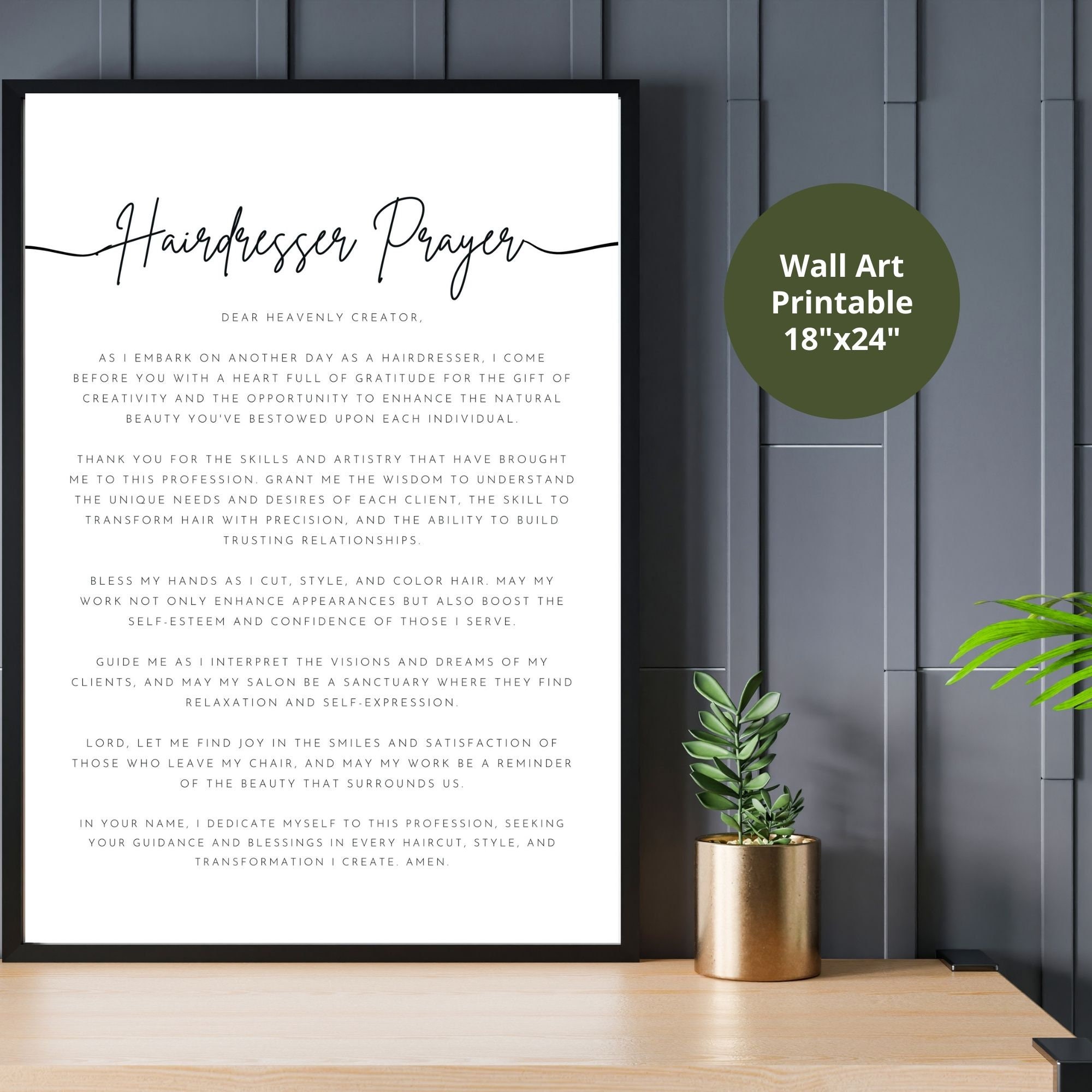 Prayer Wall Art, Hairdresser Personalised, Hairdresser Gifts, Salon ...