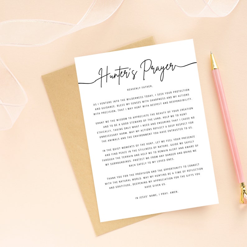 A Hunter's Prayer Decor Sign Printable Wall Art Hunting Gift Man Cave ...