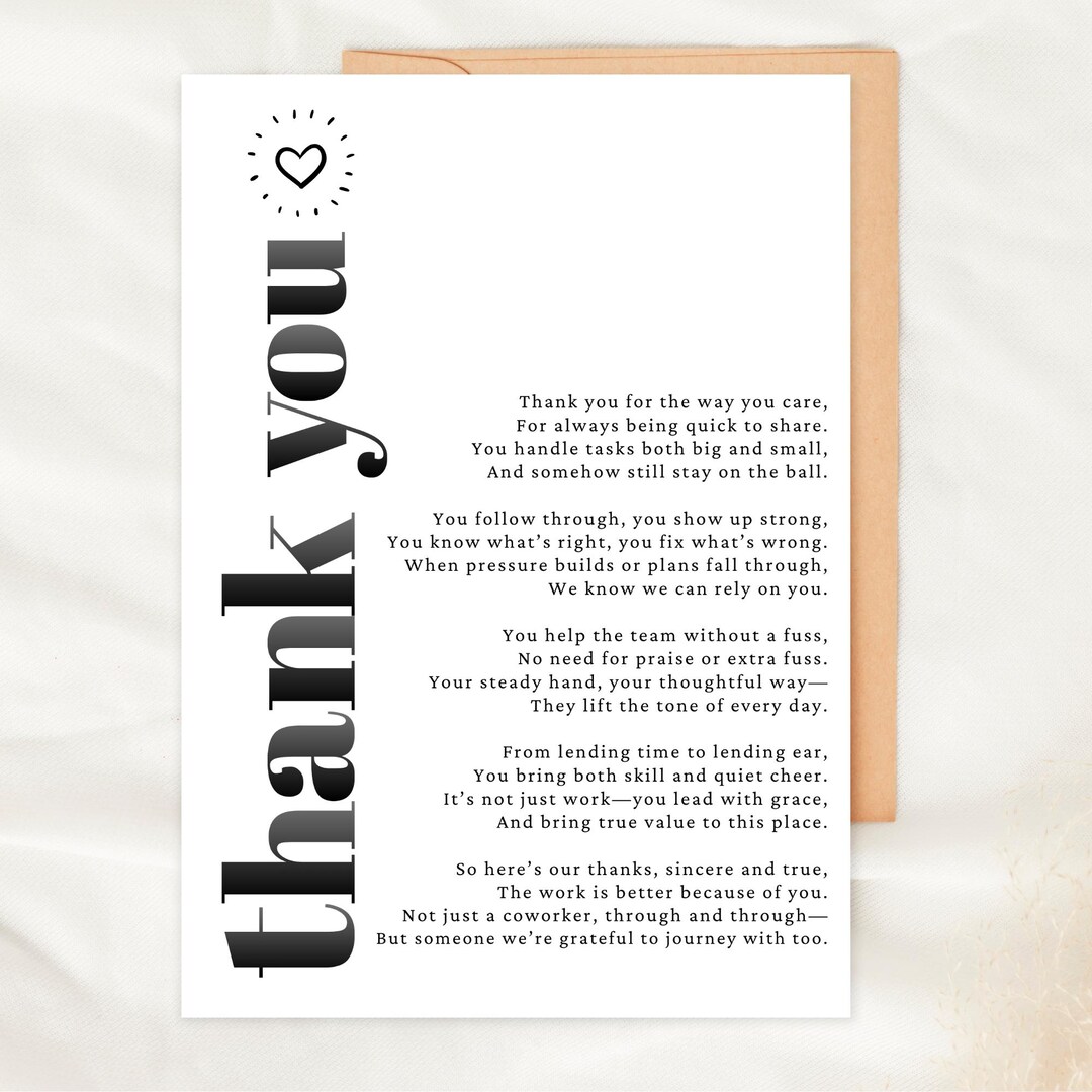 Coworker Thank You Card Printable 5x7 Christian Appreciation Card ...