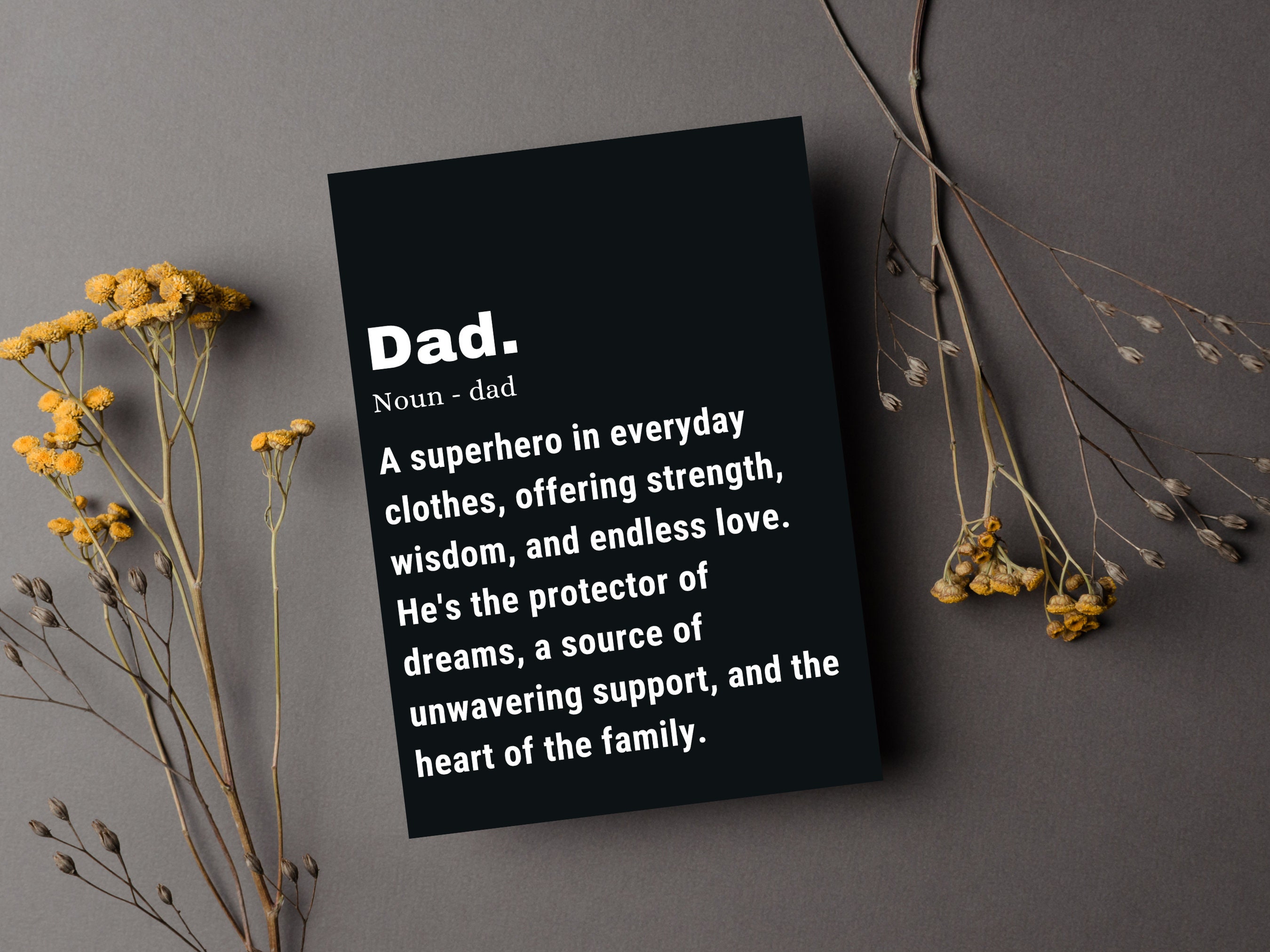 Dad Definition Fathers Day Card Instant Download Greeting Card ...