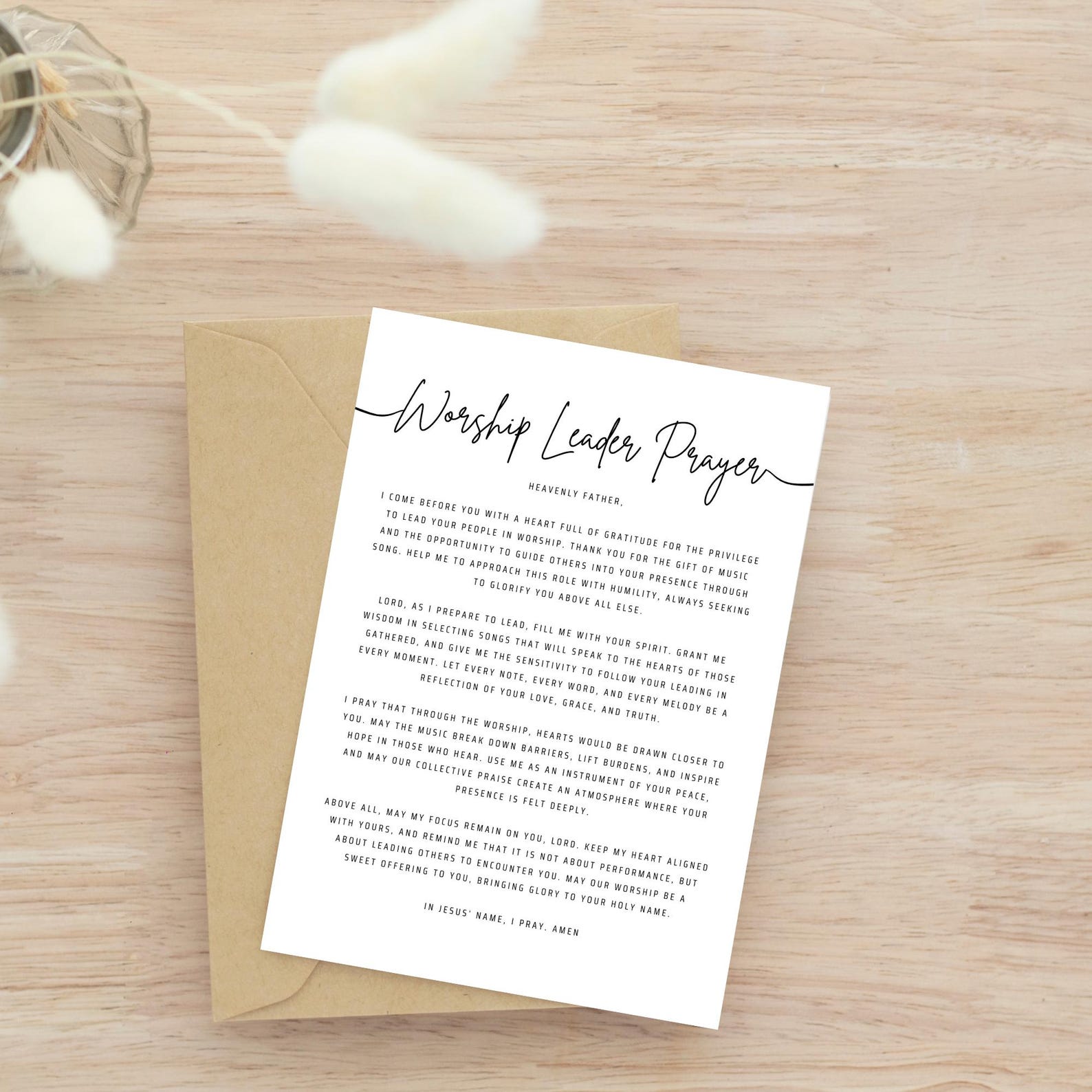 Worship Leader Printable Prayer Wall Art Christian Church Office Decor ...