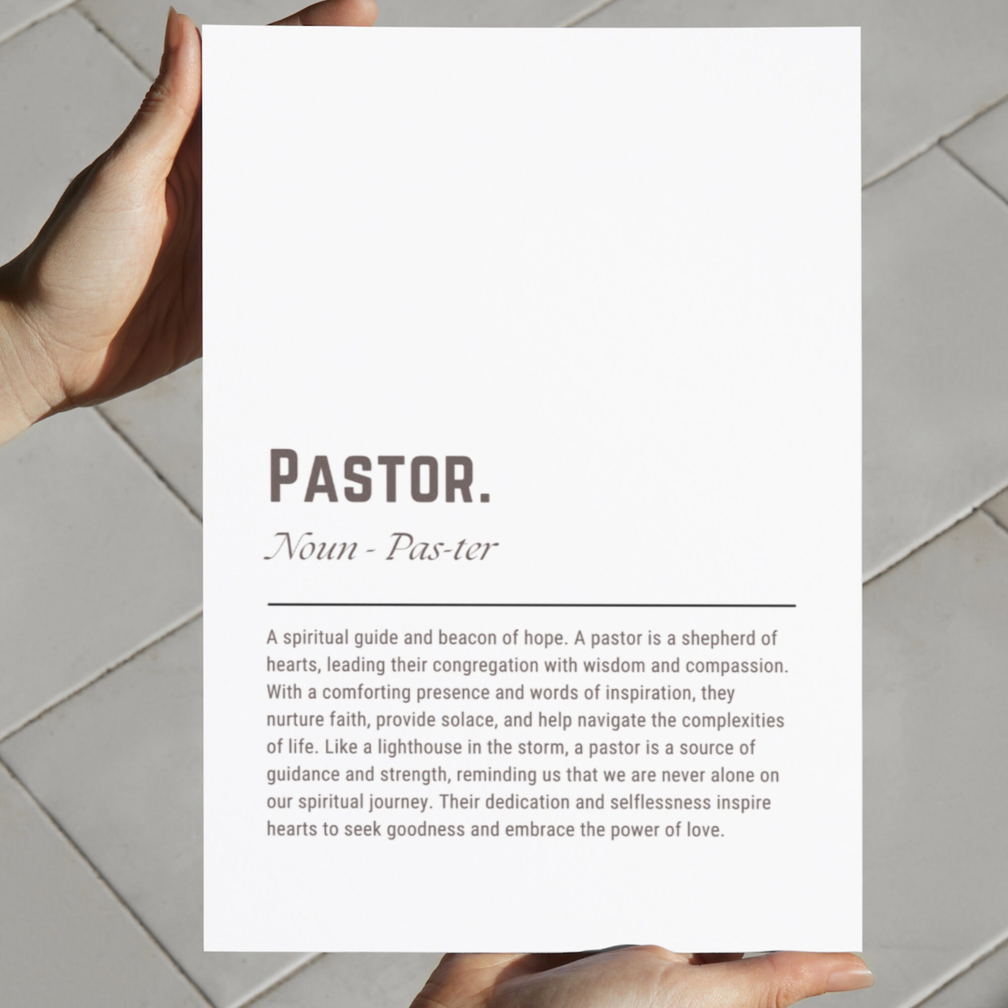 Pastor Definition Print - Black & White Minimal Wall Art - Best Pastors ...