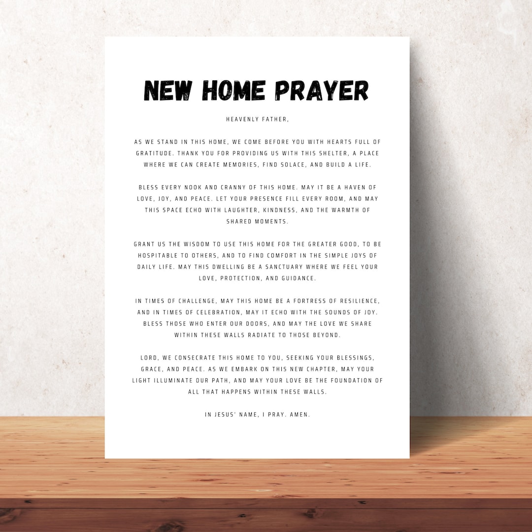 New Home Prayer Printable Wall Art Christian Home Decor Wall Art Prints ...