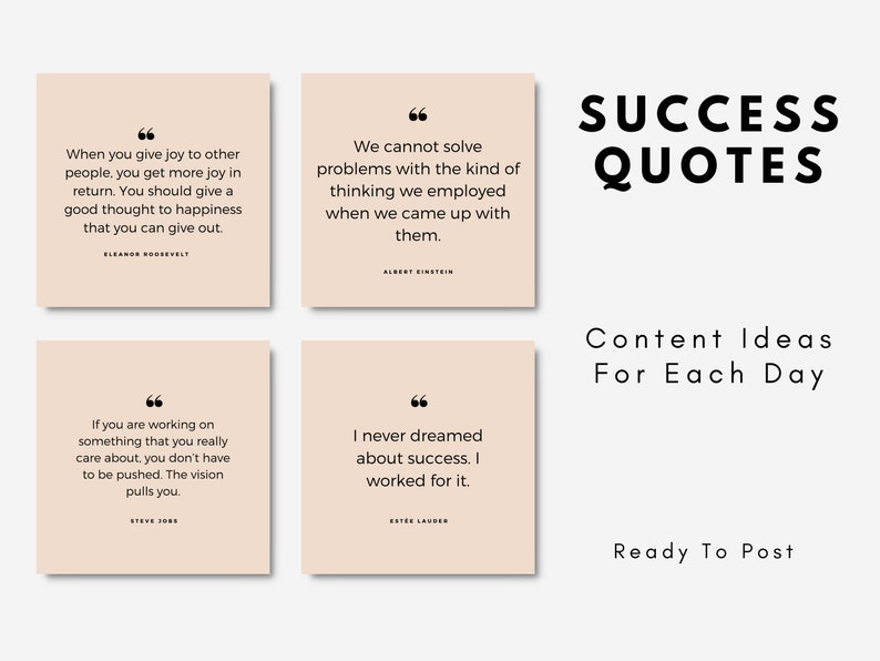 100 Beige Motivational Quotes on Success Minimalist Instagram Post ...