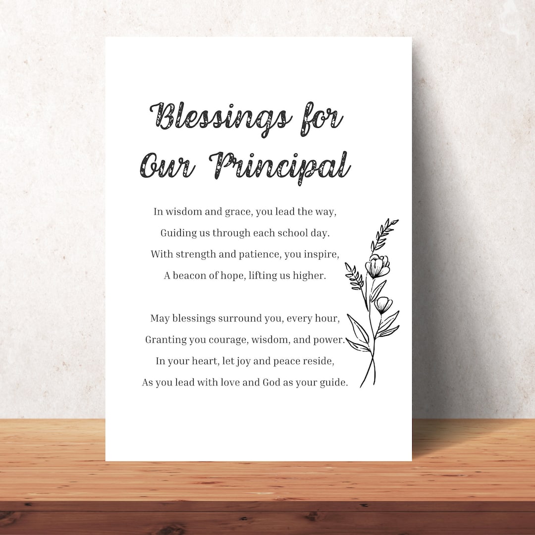 Principal Printable Prayer Wall Art Printable Poem Christian Principal ...