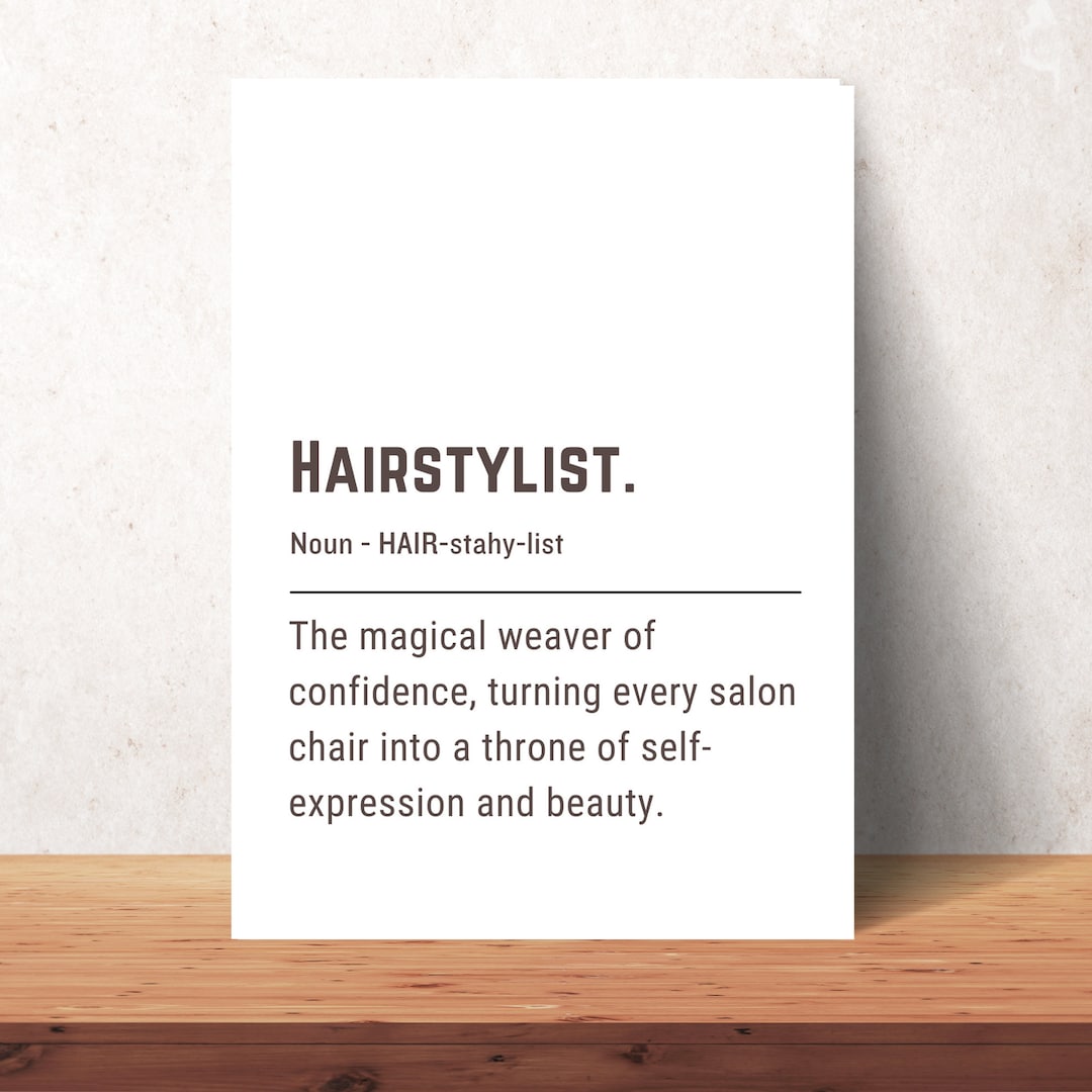 Hairstylist Definition Print Hairstylist Gift Hair Stylist Gifts for ...