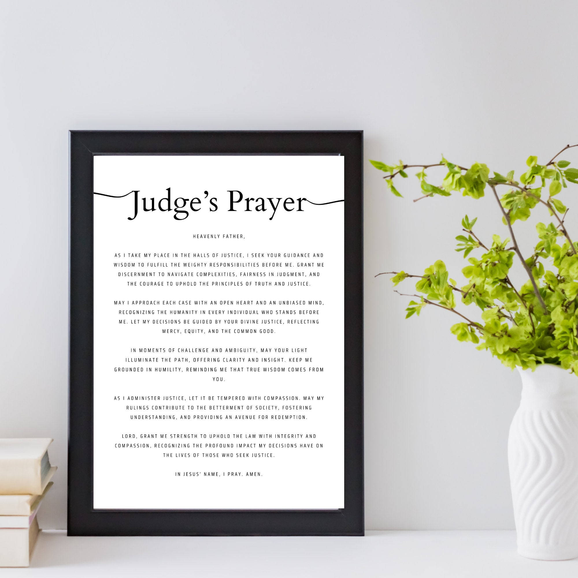 Judge's Prayer Wall Art Printable Christian Judge's Office Decor Court ...