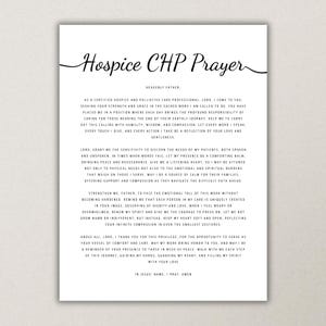 Hospice CHP Prayer Printable Wall Art Hospice Office Decor Certified ...