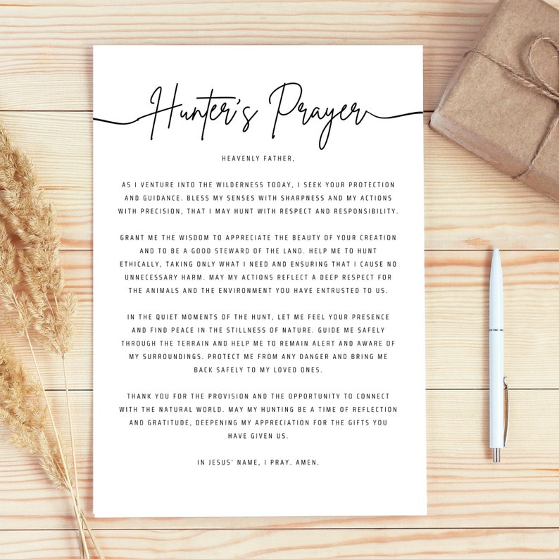A Hunter's Prayer Decor Sign Printable Wall Art Hunting Gift Man Cave ...