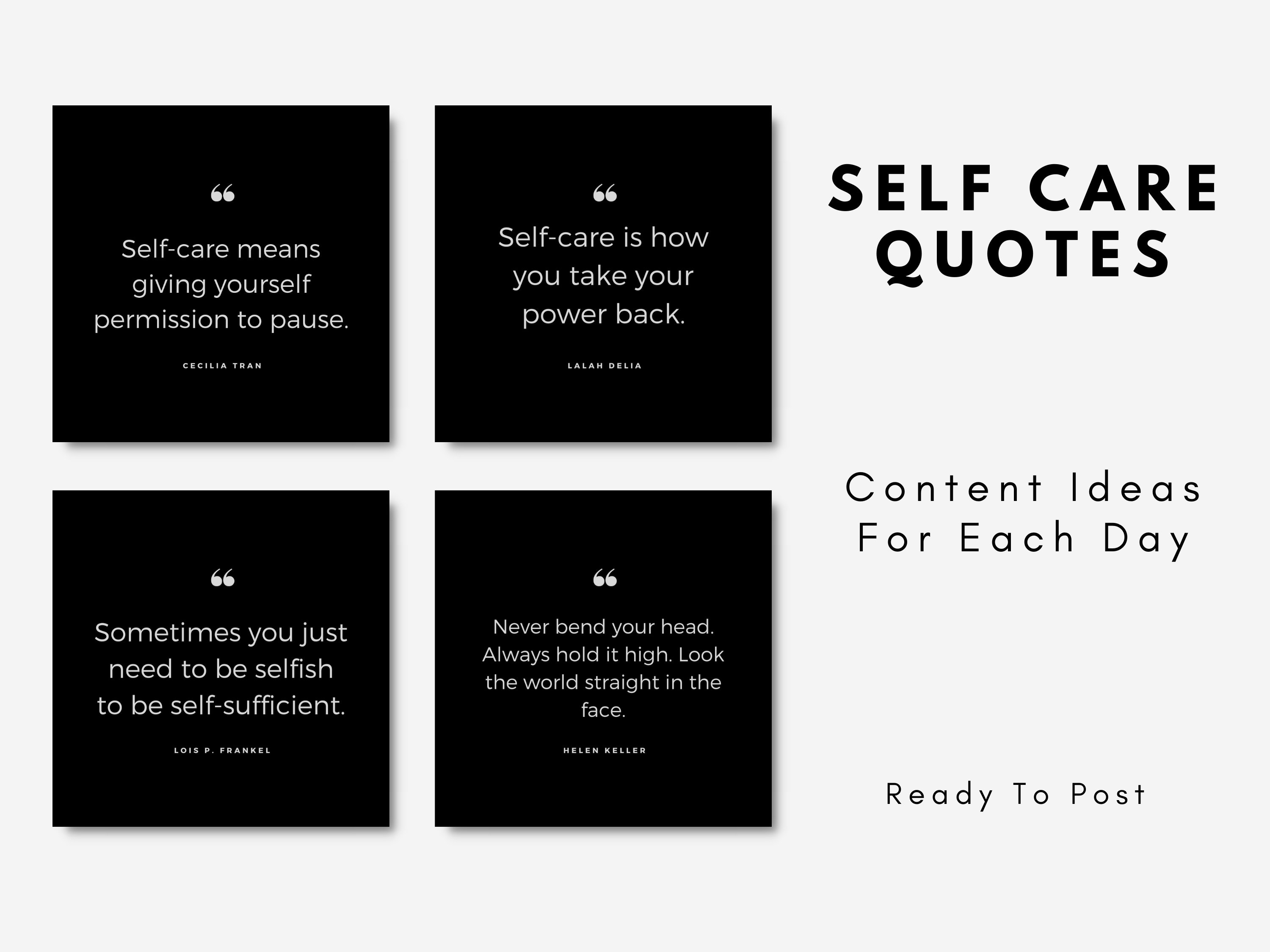 100 Self Care Quotes for Motivational, Minimalist Instagram Posts, 100 ...