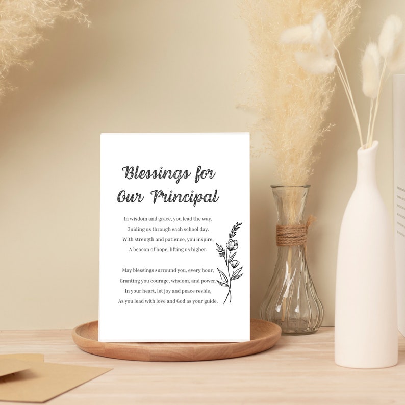 Principal Printable Prayer Wall Art Printable Poem Christian Principal ...