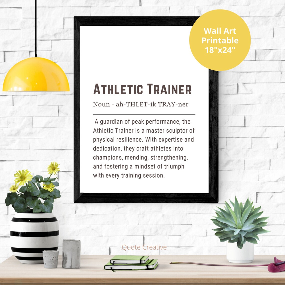 Athletic Trainer Definition Printable Poster Christian Trainer Office ...