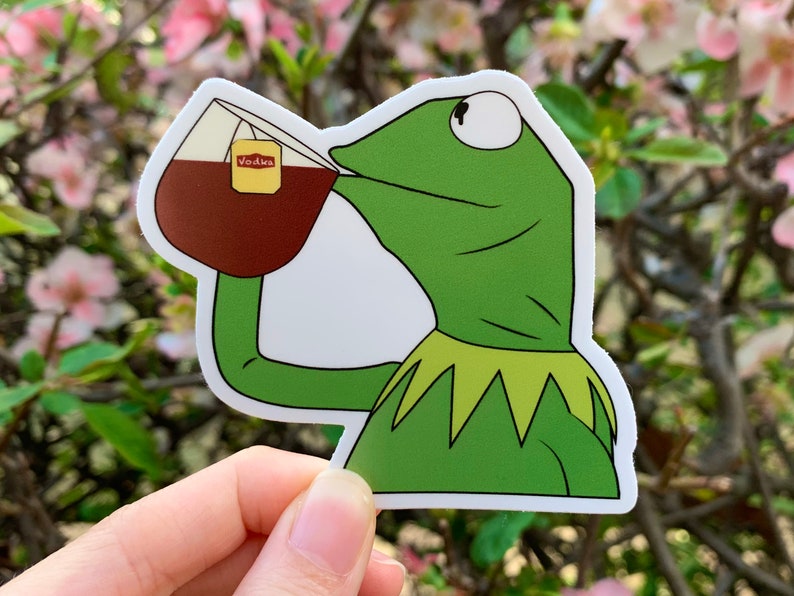 Kermit Sipping tea Sticker Decal for Laptop - Etsy